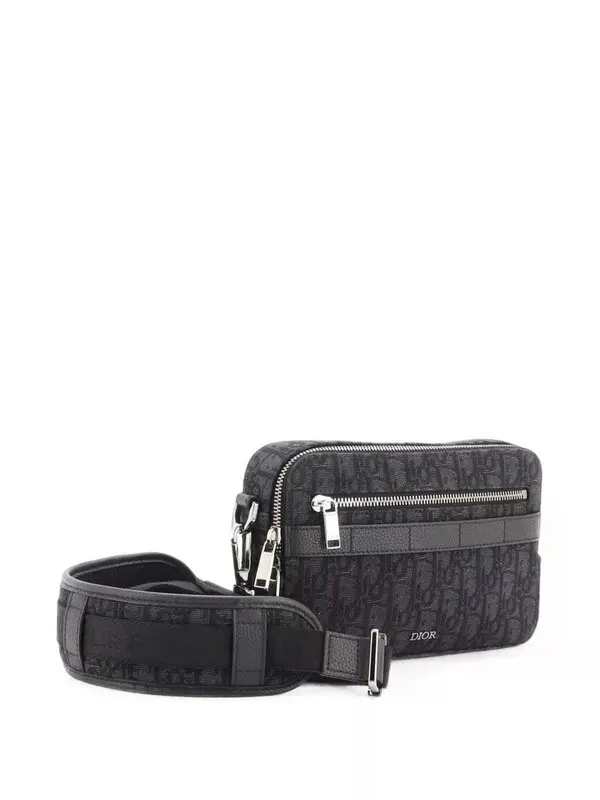 Dior Safari Messenger Bag Oblique Canvas Crossbody Bag - Black