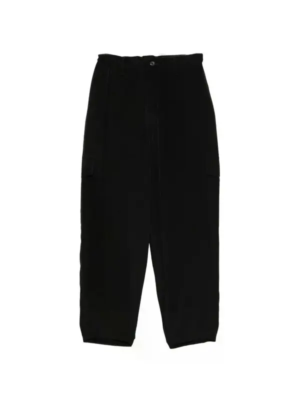 Y’s Cargo-pocket Tapered Trousers - Black