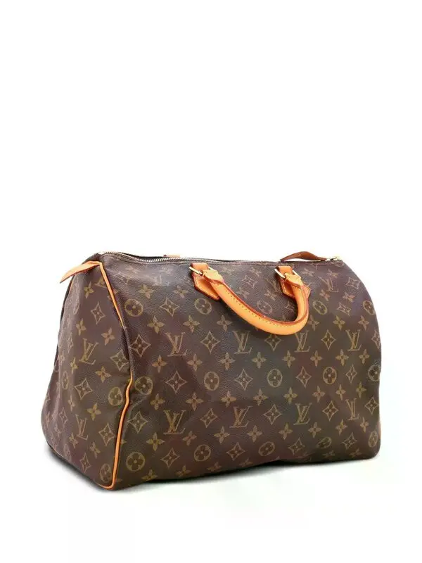 LOUIS VUITTON Speedy Handbag Monogram Canvas 35 Satchel - Brown