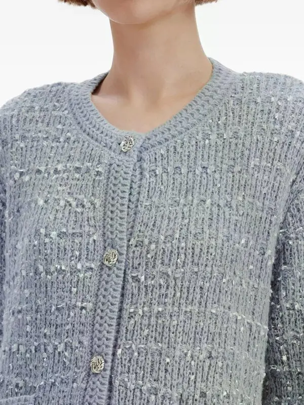 B+AB Tweed-effect Button-up Cardigan