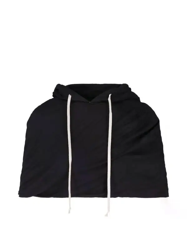 Rick Owens Drawstring Cropped Hoodie