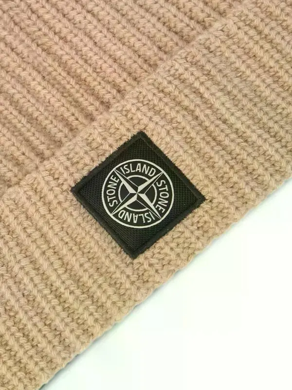 Stone Island Logo-patch Beanie Hat
