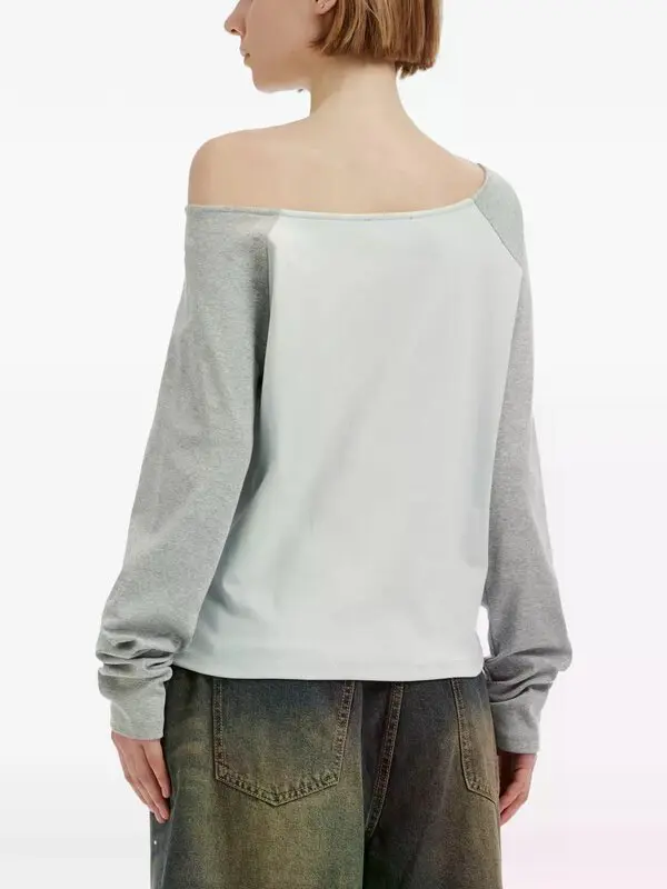 MINI CREAM Raglan-sleeve Off-shoulder T-shirt