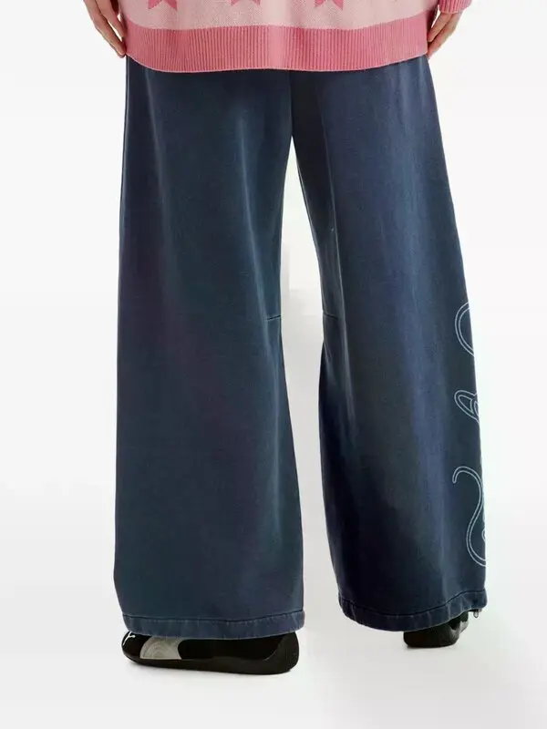 MINI CREAM Logo-print Wide-leg Track Pants