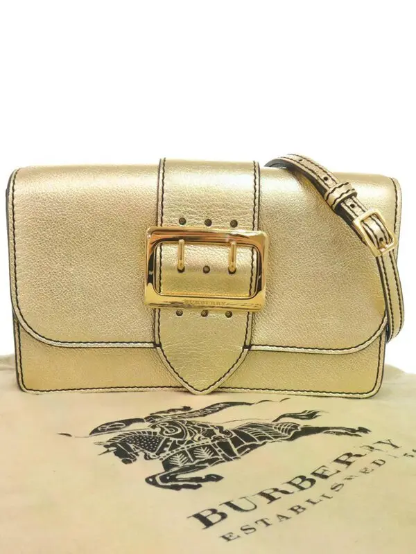 Burberry 2000-2017 Metallic Calfskin Buckle Crossbody Bag