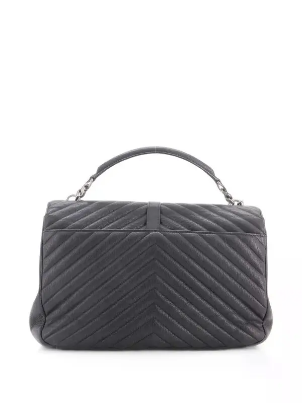 Saint Laurent Classic Monogram College Bag Matelasse Chevron Leather Large Shoulder Bag