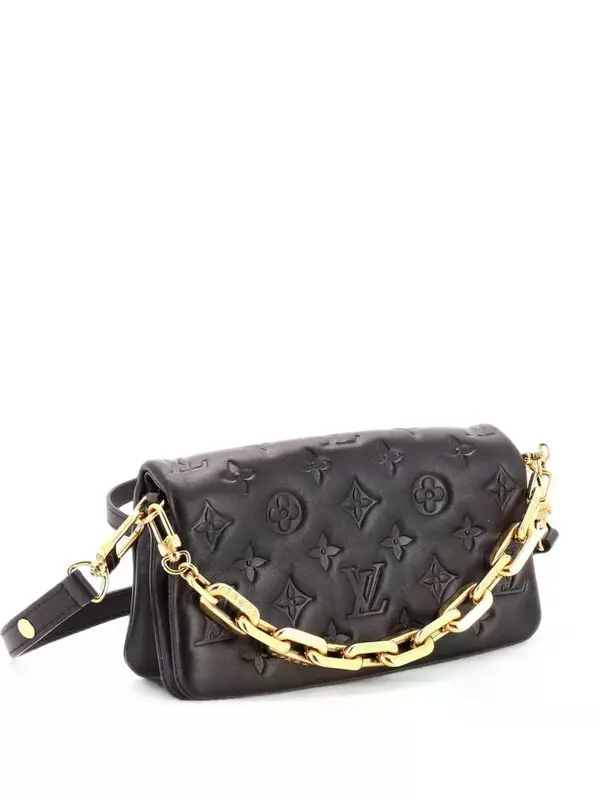 LOUIS VUITTON Convertible Coussin Pochette Monogram Embossed Lambskin Shoulder Bag