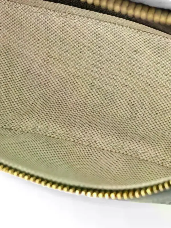 Gucci Emblem Top Handle Vanity Bag Gg Embossed Leather Small Shoulder Bag