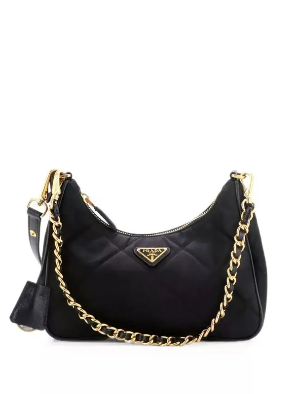 Prada Re-edition 1995 Hobo Quilted Re-nylon Mini Shoulder Bag - Black