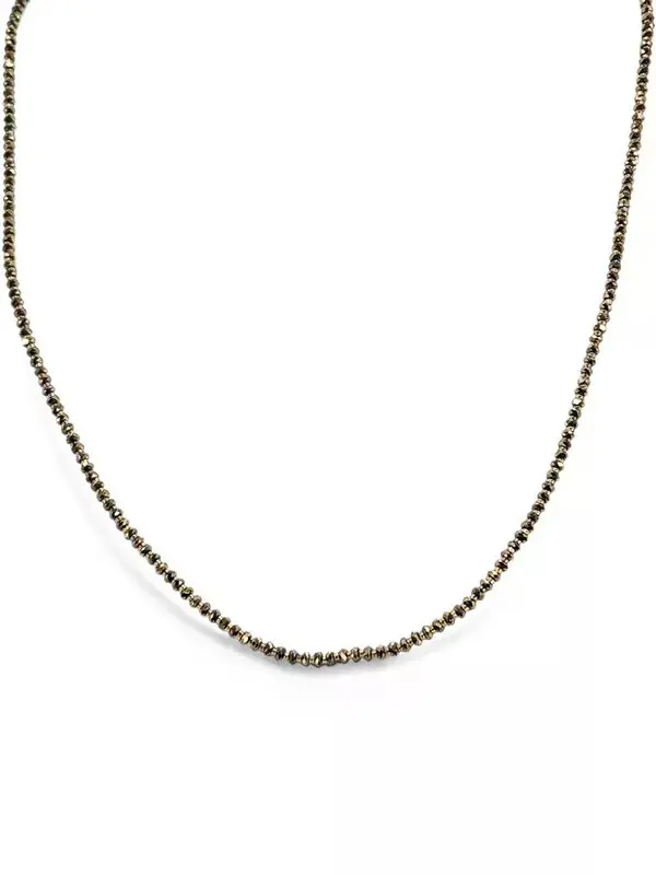 MADISON Beaded Pyrite Necklace - Brown