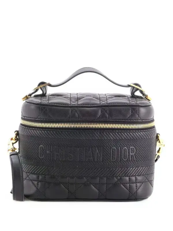 Dior Diortravel Convertible Vanity Case Cannage Quilt Lambskin Small Crossbody Bag