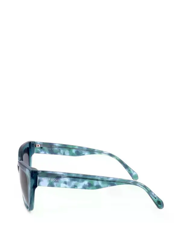 Fossil Tortoiseshell-effect Cat-eye Sunglasses - Blue