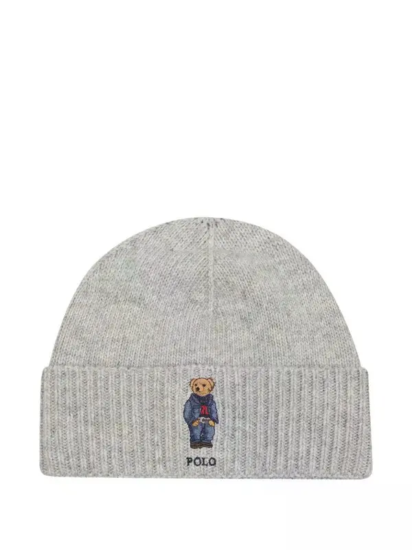 Polo Ralph Lauren Logo Beanie Hat And Scarf Set - Grey