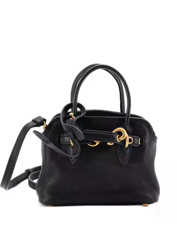 Miu Miu Aventure Leather Mini Tote Bag - Black