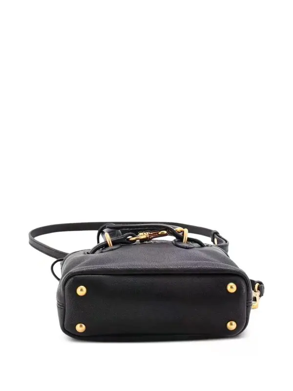 Miu Miu Aventure Leather Mini Tote Bag - Black