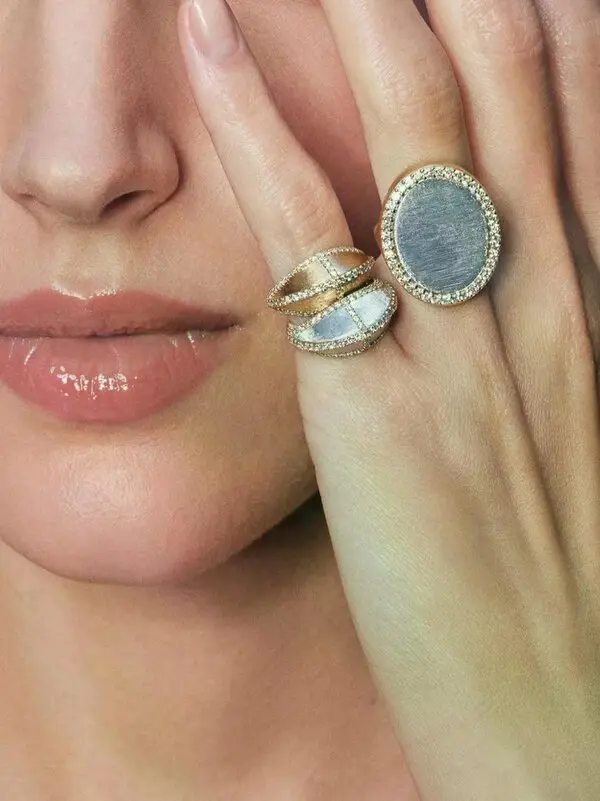 ASHAHA Candy Diamond Halo Ring - Gold