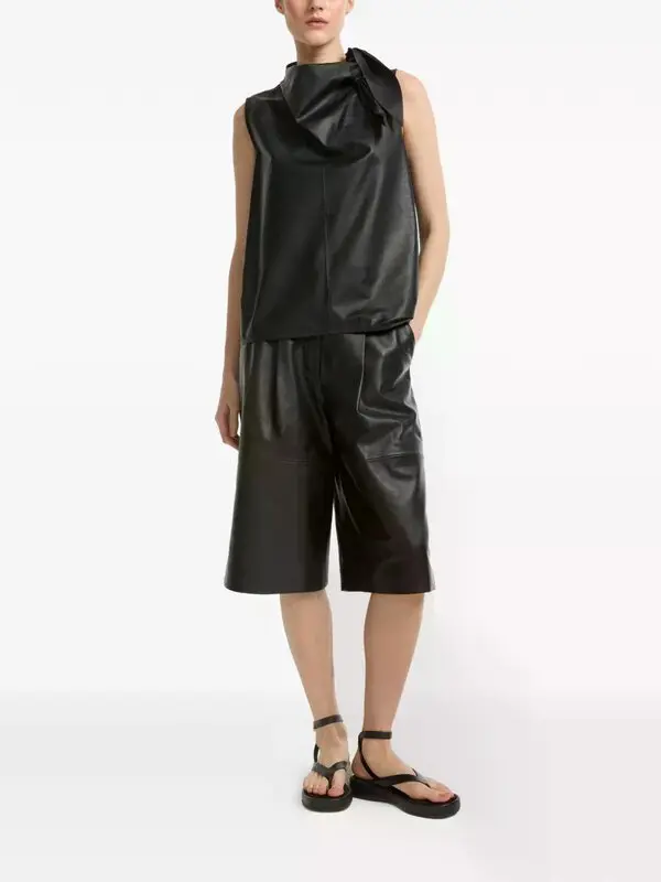 YVES SALOMON Draped Leather Top