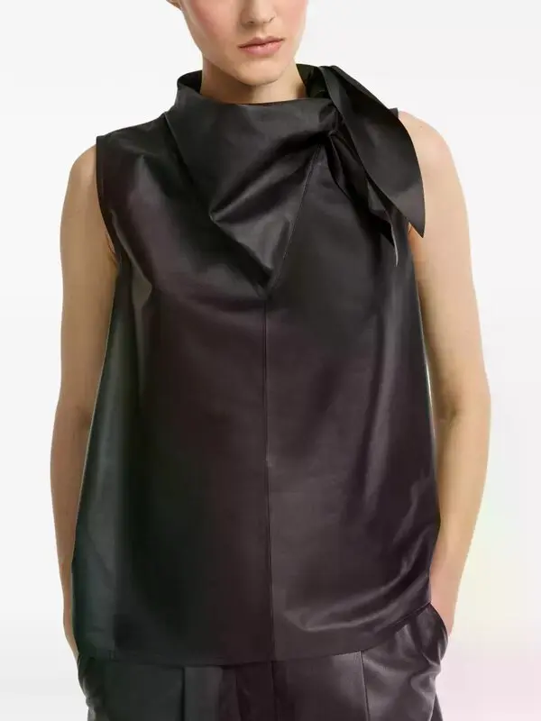 YVES SALOMON Draped Leather Top