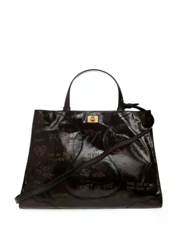 Zadig&Voltaire Slogan-print Leather Tote Bag - Black
