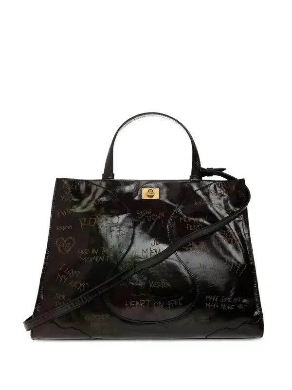 Zadig&Voltaire Slogan-print Leather Tote Bag - Black