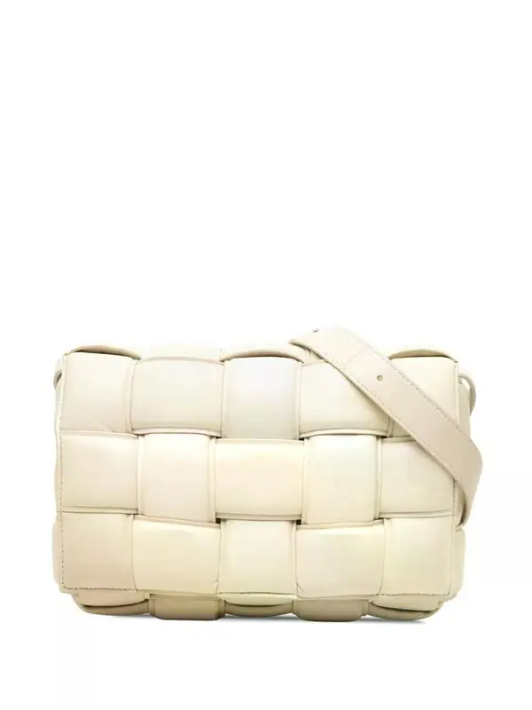 Bottega Veneta 2012-2026 Nappa Intrecciato Padded Cassette Crossbody Bag - White