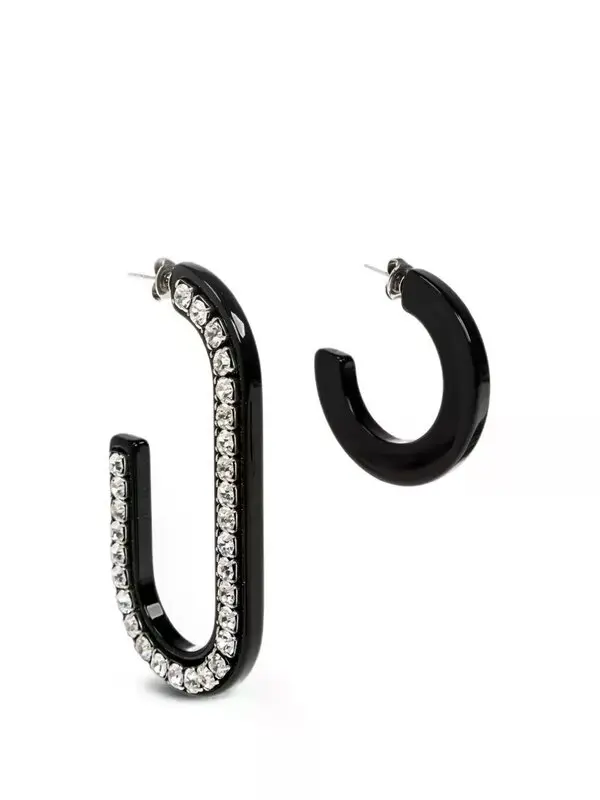 Isabel Marant Étoile Crystal-embellished Mismatched Earrings - Black
