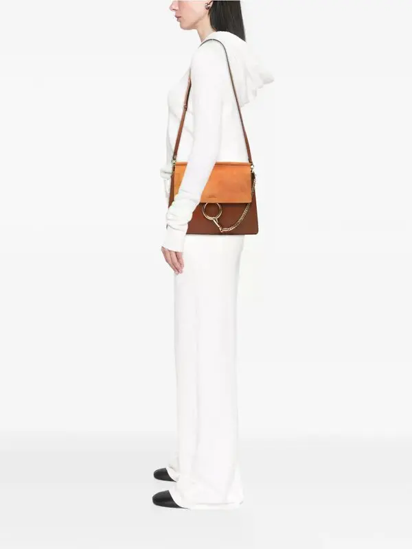 Chloé 2017 Medium Calfskin And Suede Faye Crossbody Bag - Brown