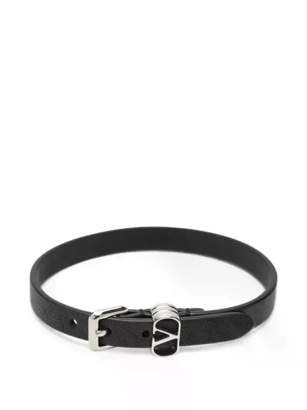 Valentino Garavani Ovalette Calfskin Bracelet - Black