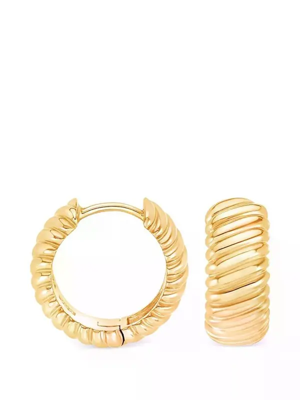 DOWER & HALL Wide Twist Huggie Earrings - Gold
