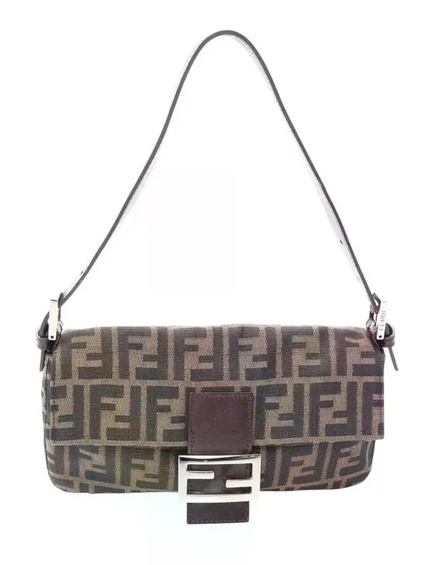 Fendi 1990-2010 Zucca Canvas Shoulder Bag - Brown