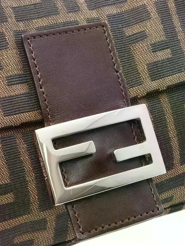 Fendi 1990-2010 Zucca Canvas Shoulder Bag