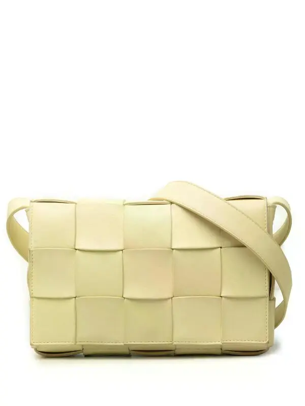 Bottega Veneta 2012-2026 Nappa Intrecciato Cassette Crossbody Bag - Yellow