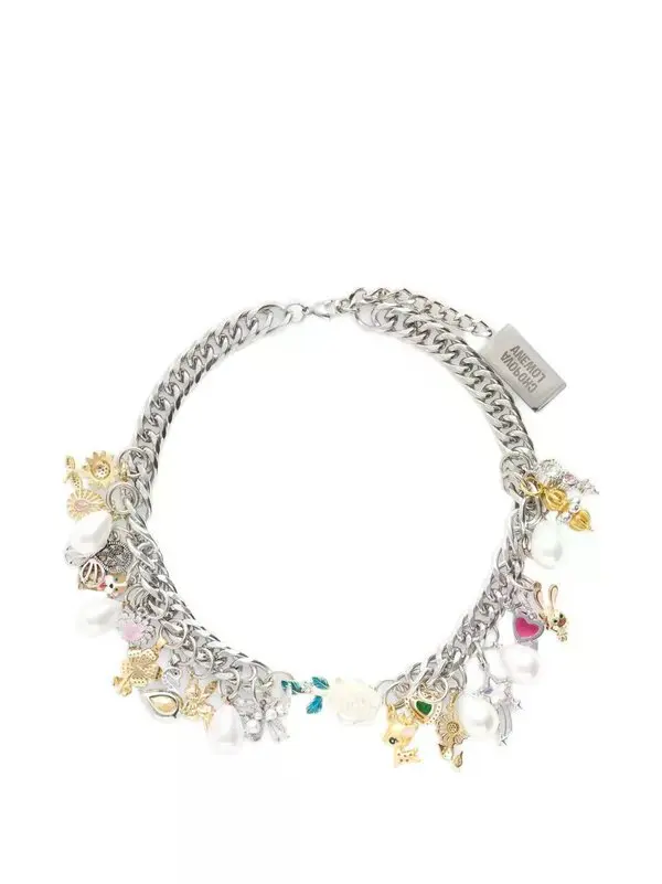 CHOPOVA LOWENA Charm-embellished Curb-chain Necklace - Silver