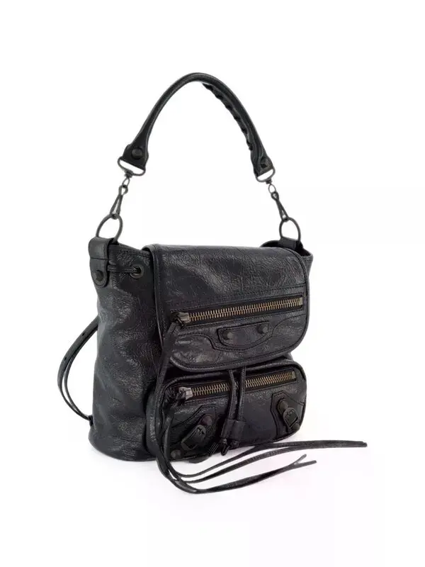Balenciaga Small Le City Crinkled-leather Backpack