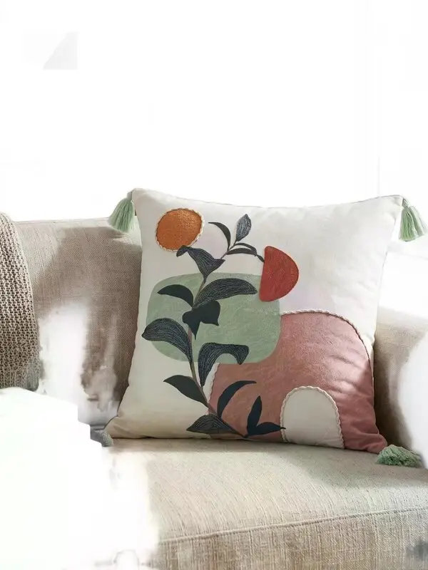 L'OCA NERA Embroidered Tassel-trim Cushion