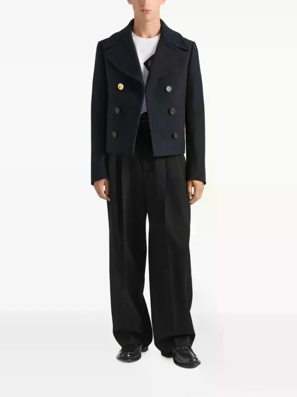 Givenchy Cropped Pea Coat In Wool