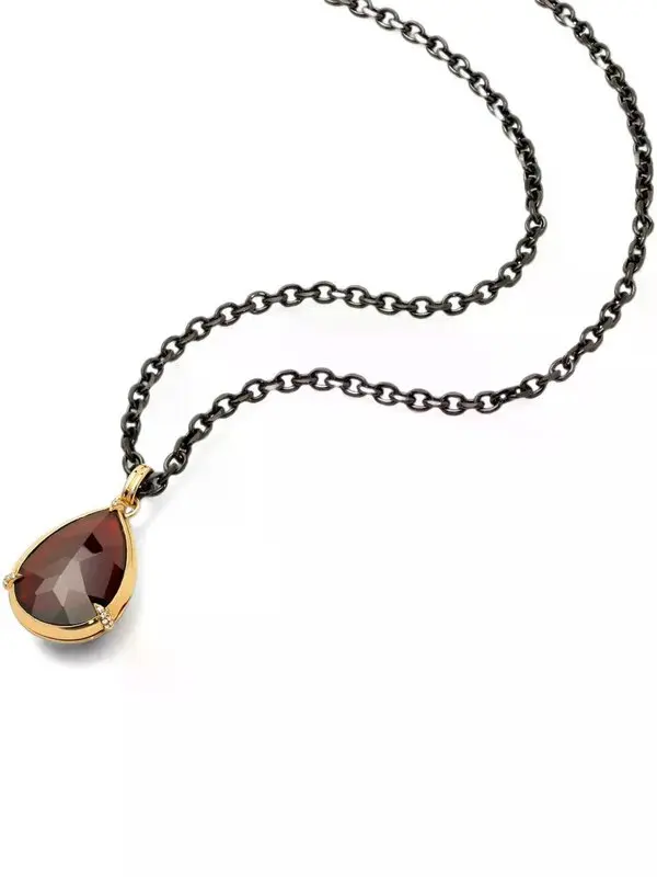 Monica Rich Kosann Garnet And Diamond Locket Necklace - Gold