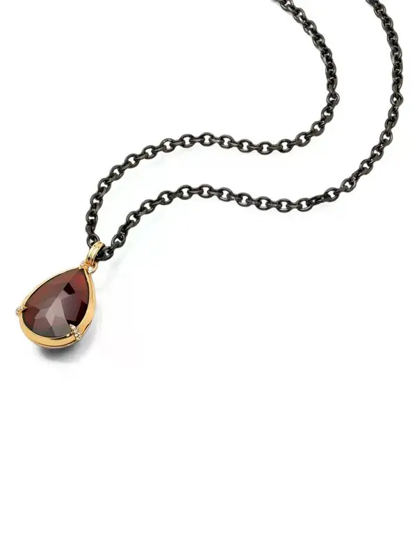 Monica Rich Kosann Garnet And Diamond Locket Necklace