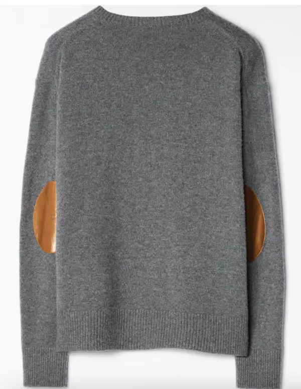 Celine Classic Elbow-patch Crewneck - Stone Grey