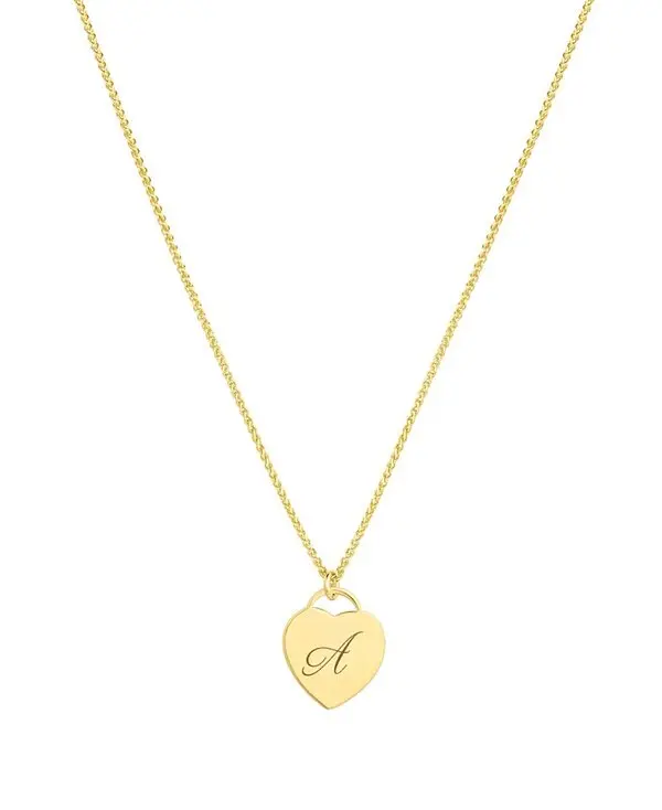 SET & STONES Alice Engraved Initial Heart Necklace - A