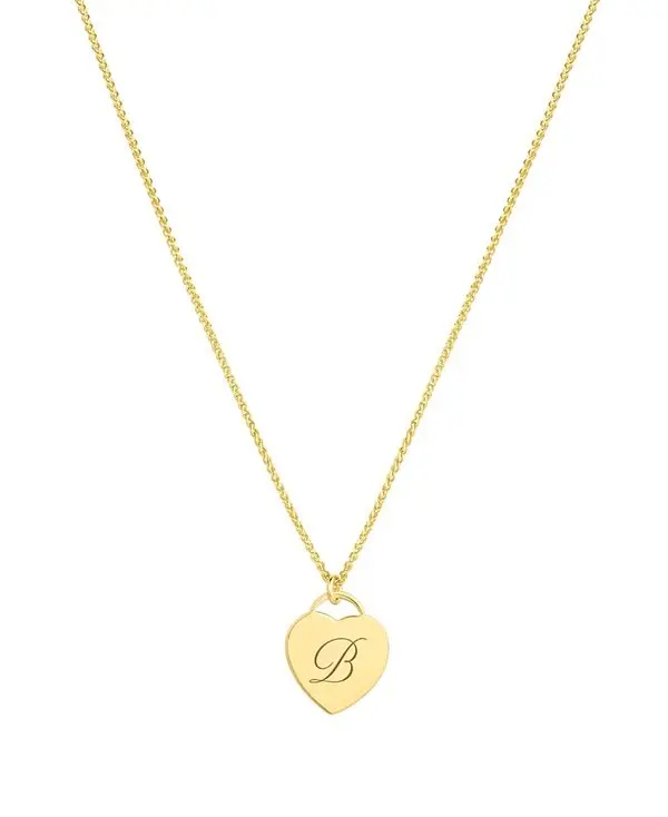 SET & STONES Alice Engraved Initial Heart Necklace - B