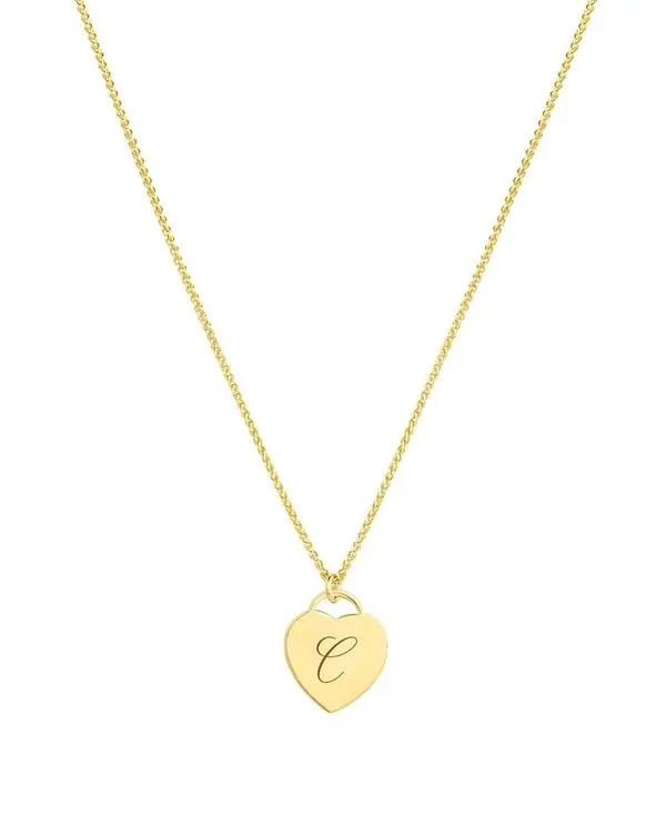 SET & STONES Alice Engraved Initial Heart Necklace - C