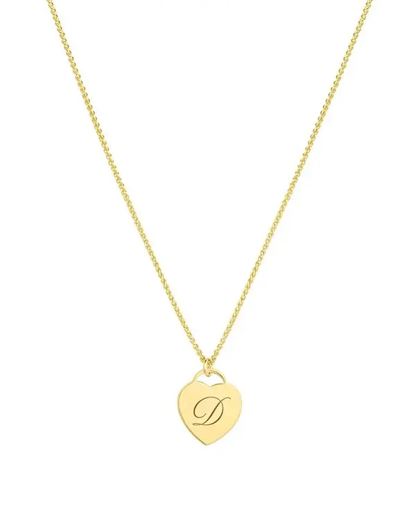 SET & STONES Alice Engraved Initial Heart Necklace - D