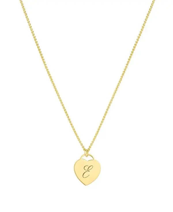 SET & STONES Alice Engraved Initial Heart Necklace - E