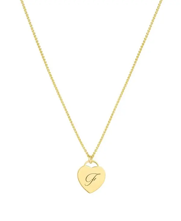 SET & STONES Alice Engraved Initial Heart Necklace - F