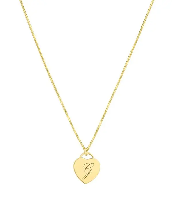 SET & STONES Alice Engraved Initial Heart Necklace - G