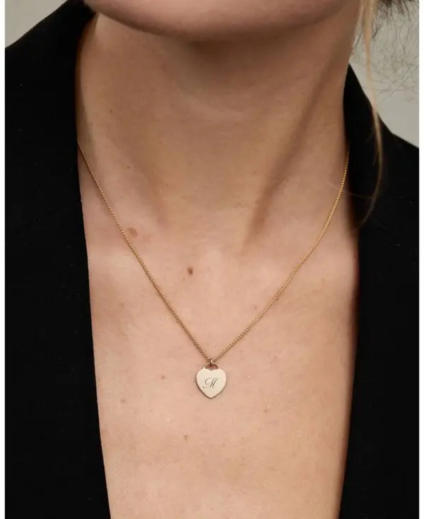 SET & STONES Alice Engraved Initial Heart Necklace - G