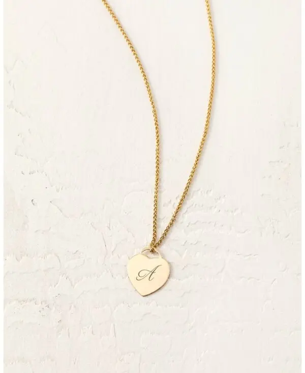 SET & STONES Alice Engraved Initial Heart Necklace - G