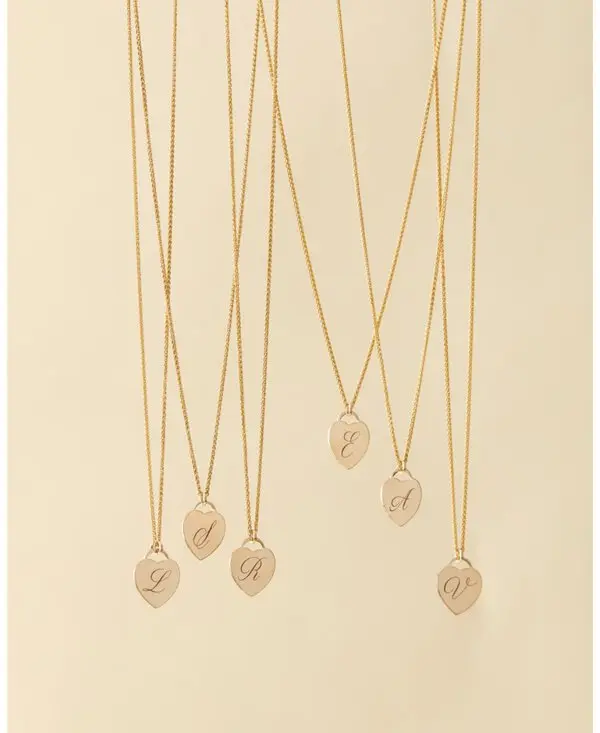 SET & STONES Alice Engraved Initial Heart Necklace - G