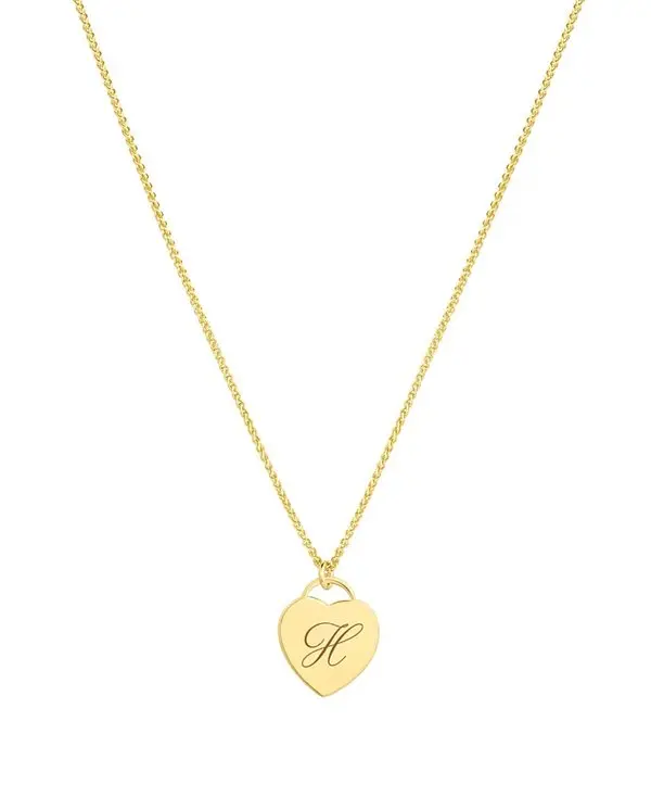 SET & STONES Alice Engraved Initial Heart Necklace - H